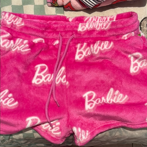 Barbie | Shorts | Barbie Pink Fleece Shorts | Poshmark